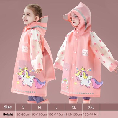 Cute Kids Raincoat Wateproof Children Dinosaur Unicorn Rain