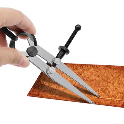 S/M/L Adjustable Lockable Steel Divider Wing Leather Compass