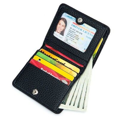 Genuine Leather RFID ID Credit Bank Business Card Holder Cow