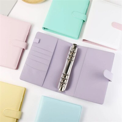 A5 Macaroon Color PU Leather DIY Binder Photocards Collect B
