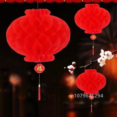 Behogar 20PCS 18cm Waterproof Good Fortune Red Paper
