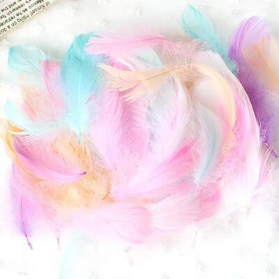 50Pcs/pack Colorful Natural Feathers for Transparent Balloon