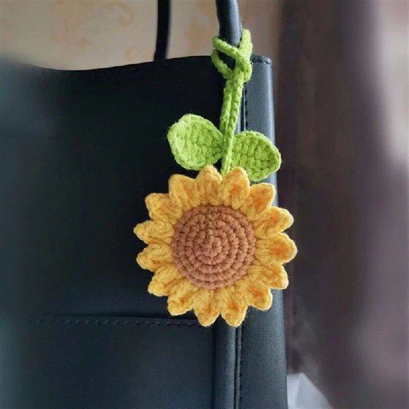 Car Decoration Ornament Handmade Crochet Sunflowers