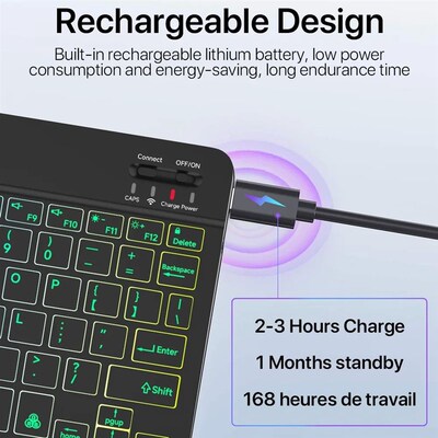 Backlit Backlight Wireless Keyboard And Mouse For iOS Androi