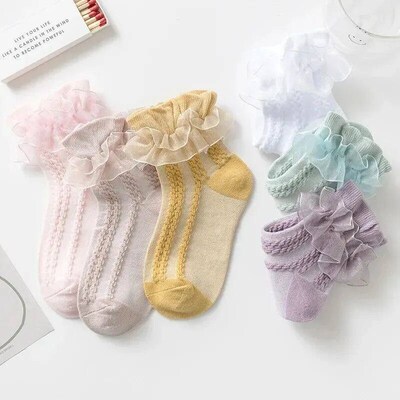 Spring Kids Girls Socks Baby Frilly Lace Tutu Sock Cotton Ch