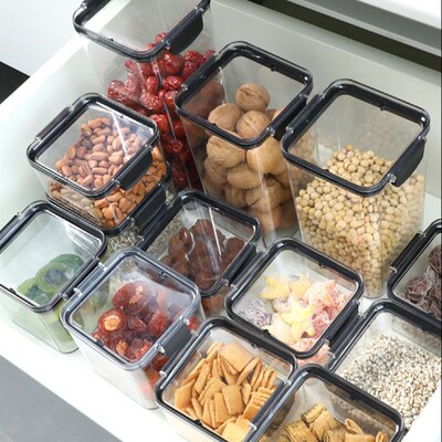 Food Storage Container Plastic Box Spices Sugar Jar Bowl For