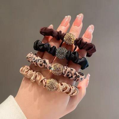Korean Rhinestone Large Hair Bands for Women, High Elasticit