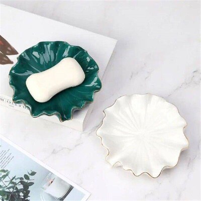 Soap Tray Helpful Anti-deform Soap Case Bathroom Lotus Leaf