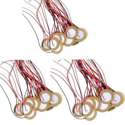 15Pcs Prewired Piezo Disc with Wire, Piezoelectric Pickup