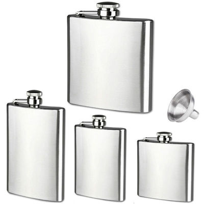 Stainless Steel Hip Liquor Whiskey Alcohol Bottle Flask Cap