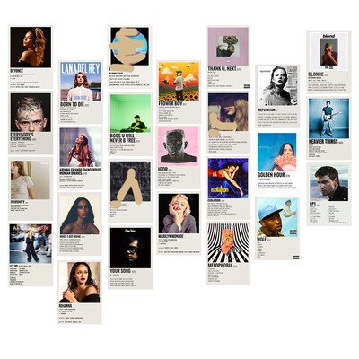 25Pcs Print Music Album Covers Stickers Aesthetic Singer Pos