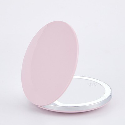 Portable Mini Makeup Mirror Compact Pocket USB Chargeable Tw