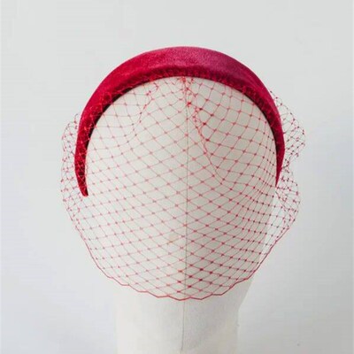 Wedding Masks Black Veil Headband Black Fascinator Birdcage