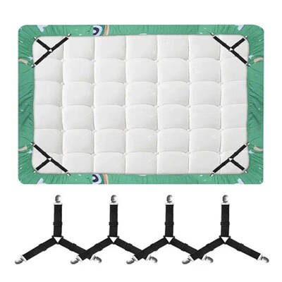 Adjustable Elastic Bed Sheet Holder, 12 Clips, Fixed Holder,