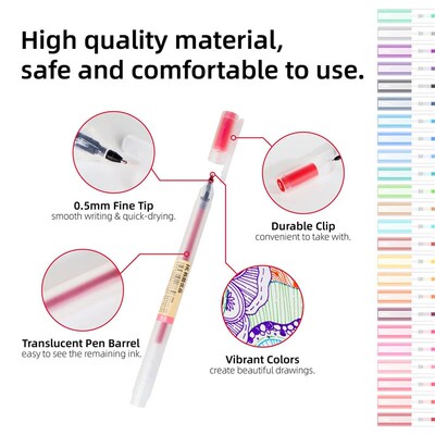 12/24Pcs Colored Gel Pens 0.5mm Fine Point Colorful Japanese