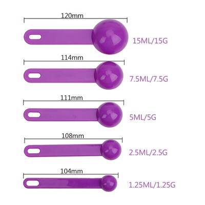 Plastic Measuring Spoon Baking Tool 5pcs/Set Measure Tool Fo