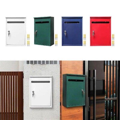 Wall Mount Locking Mailbox House Anti Ruse Package Drop