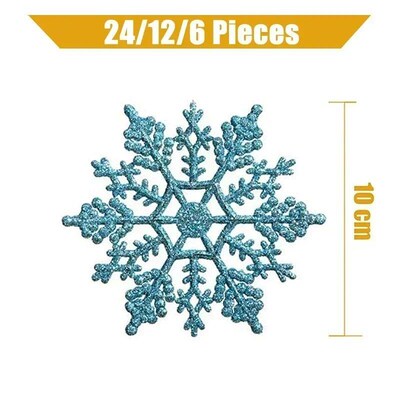 Pack Of 24/12/6 Pieces Snowflakes For Christmas Tree Decorat