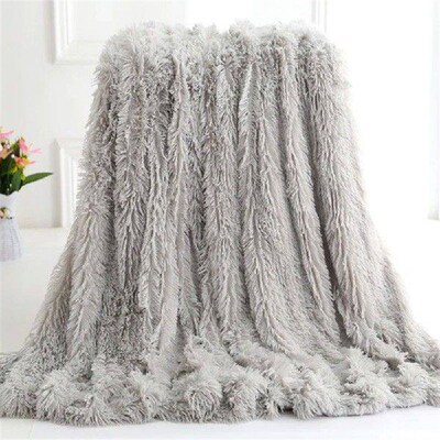 Double Layer Plush Warm Winter Throw Blanket Home Bedspread