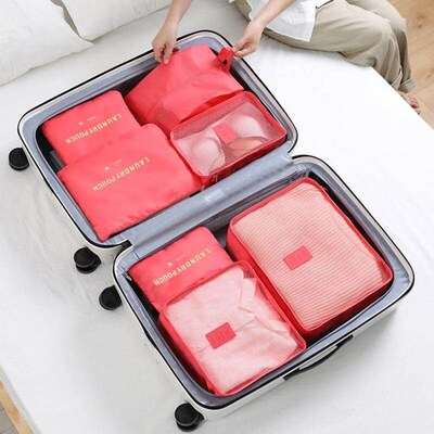 7PCS/Set Travel Organizer Storage Bags Suitcase Packing Set