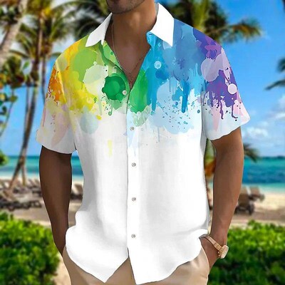 New 2023 summer shirt Hawaii short-sleeved shirt 3D printed