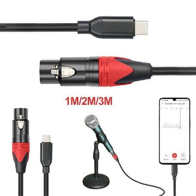 1/2/3M USB C To XLR Female Cable Plug and Play USB C To