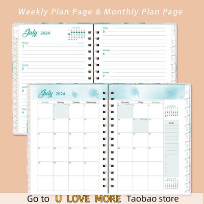 2025 Weekly Monthly Planner Agenda A5 Notebook Diary Notepad