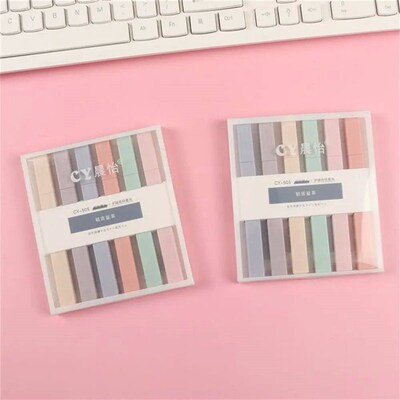 6pcs/set Highlighter Pens Kawaii Candy Color Manga Markers M