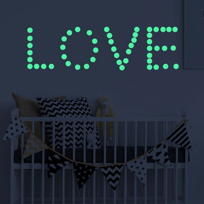 Luminous Wall Stickers for Kids Rooms Dots Stars Ceiling Wal