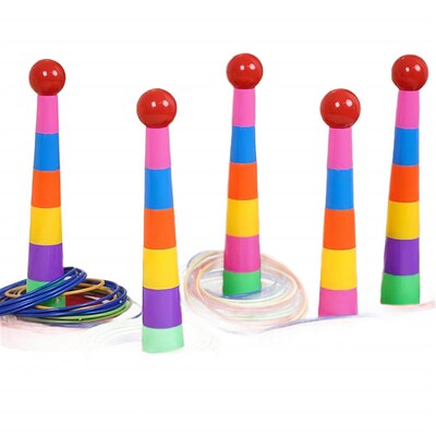 Parent-Child Interactive Throwing Ring Toss Tower Game for I