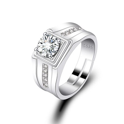 Platinum Plated Mens Ring Personality Romantic Moissanite S