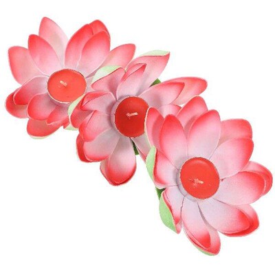 3 Pcs Decorative Lamp Wishing Lotus Shape Light Blessing
