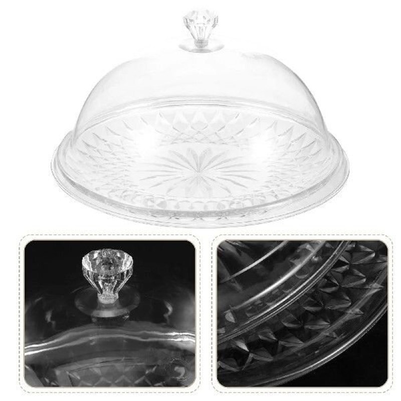Cake Stand with Dome Lid Snack Serving Tray Covered Fruit