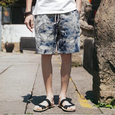 Men s Washed Cotton shorts summer casual short pants for Mal