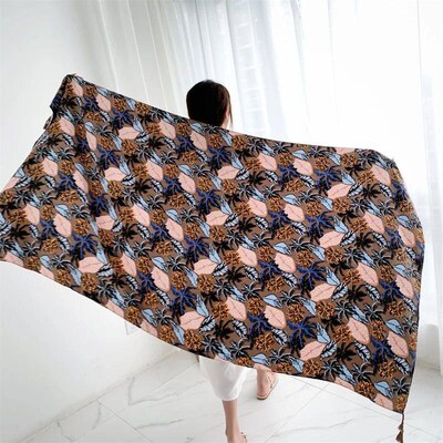 90x185cm Cotton Linen Print Summer Beach Dress Bikini Sarong