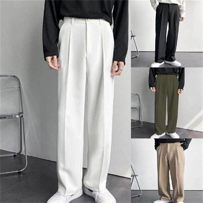 Mens formal slanted pocket straight leg suit