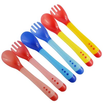 Newborn Baby Silicon Spoons Baby Safety Temperature Sensing