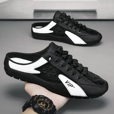 rendy Half Slippers Flat Casual Shoes for Men Classic Summer