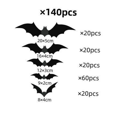 PETthree-dimensional bats for Halloween decorations on walls