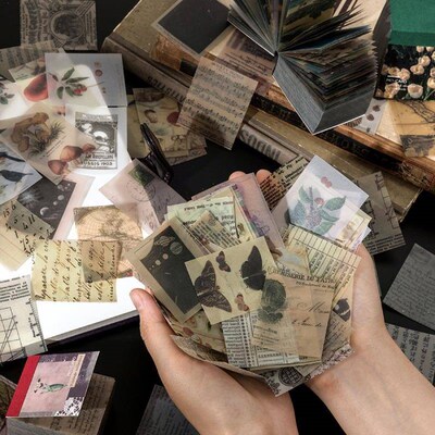 50-366pcs Craft Vintage Scrapbooking Paper Kawaii Art Junk J
