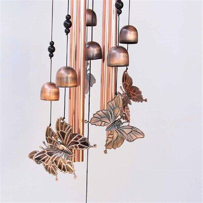 Vintage Metal Wind Chimes Bird Owl Wind Chimes Retro Brass