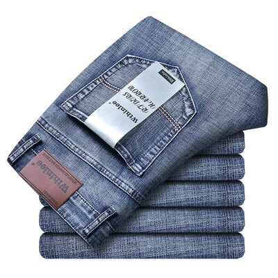 Wthinlee New Business Mens Jeans Casual Straight Sretch Fas