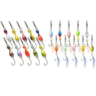 10Pcs Fishing Spoons Lures Kit Trout Baits with Storage