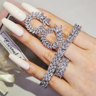 3pcs Pack 2023 New Luxury Marquise Wedding Bridal For Women