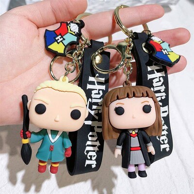 3D Harry Potter PVC Keychain Toy Hermione Granger Malfoy Ron
