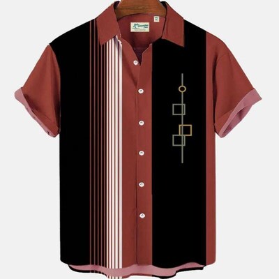 Men Stripe Elegant Blouse Color Printing Idols Clothes Robe