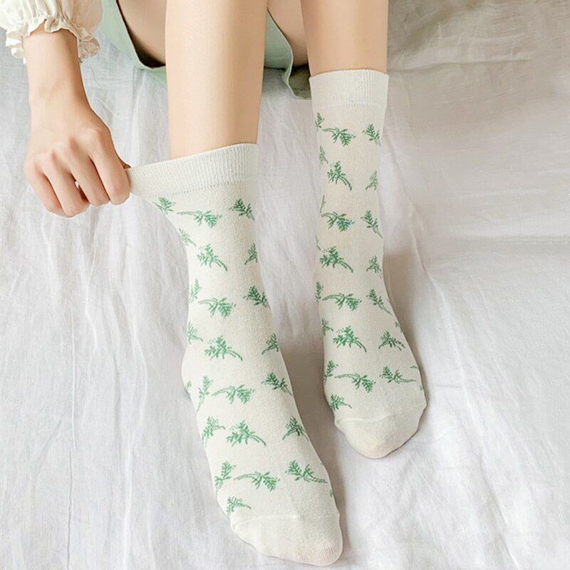Plaid Dot Print学院风格纹女袜 大学风格女生袜圣诞礼品