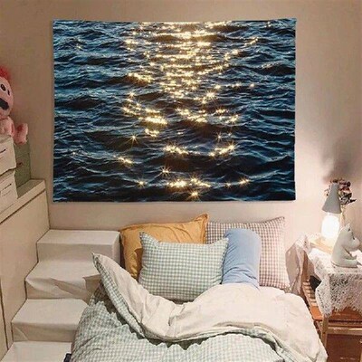 Shimmering Sea Surface Scenery Vacation Tapestry River