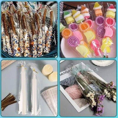 100-200PCS Transparent Cellophane Bags Candy Lollipop