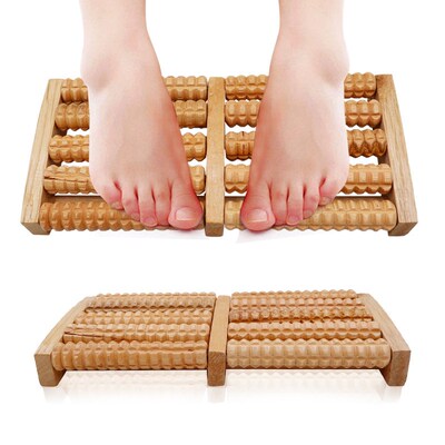 3-6 Row Wooden Foot Roller Wood Care Massage Reflexology Rel